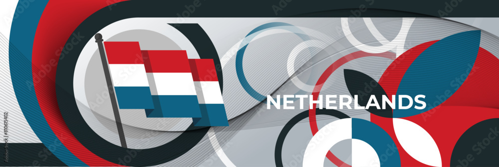 Netherlands national day banner design. Netherlands flag theme graphic ...