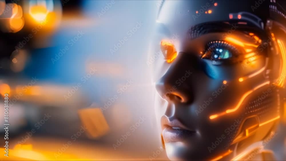 Futuristic cyber android art blending AI robotics and human ...