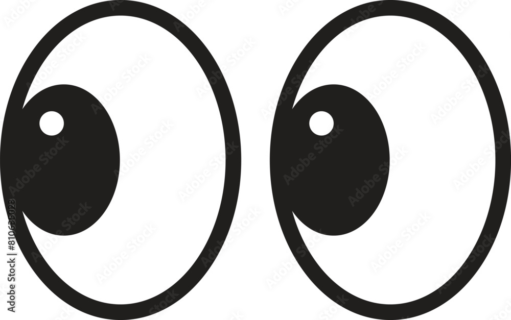 Eyes look icon . Sideways glance icon . Two eyes emoji vector isolated ...