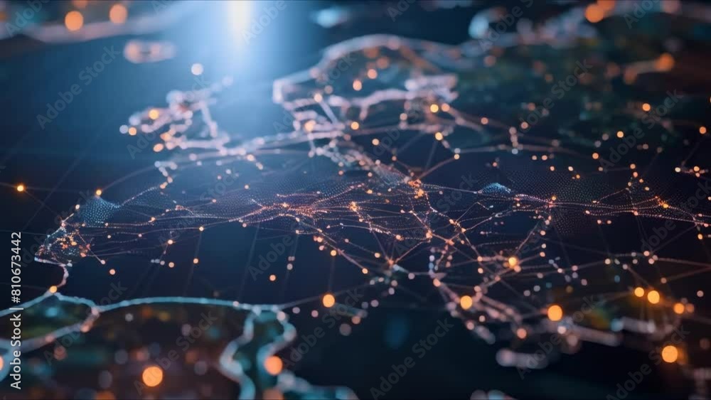 Europe's Digital Pulse: Minimalist Map of Connectedness. Concept ...