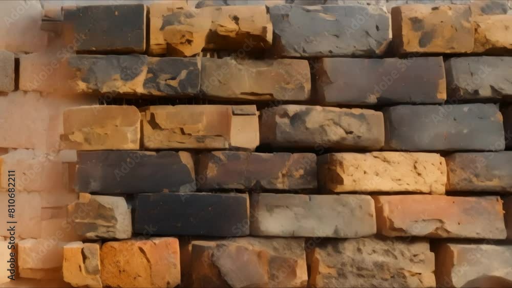 High resolution vintage cottagecore brick tile background with shabby ...