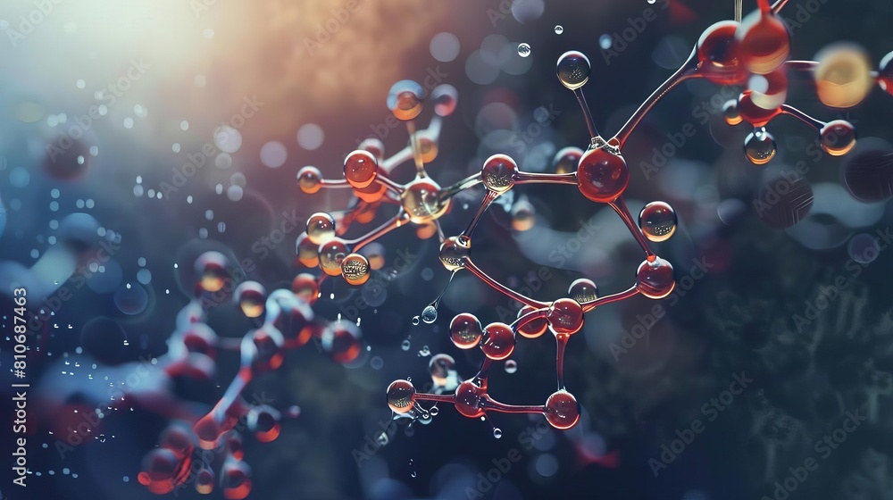 The process of molecular bonding and reactions visualized Stock ...