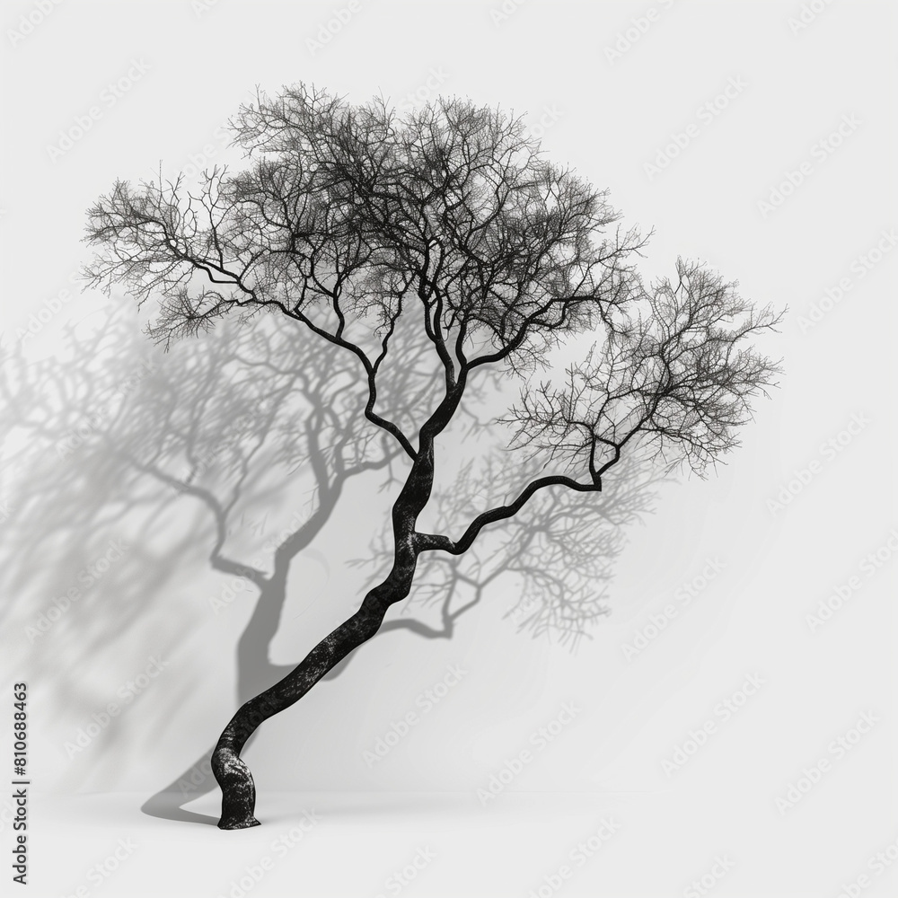 "Authentic Tree Branches Cast Shadow Blur, Isolated on Clear Background ...