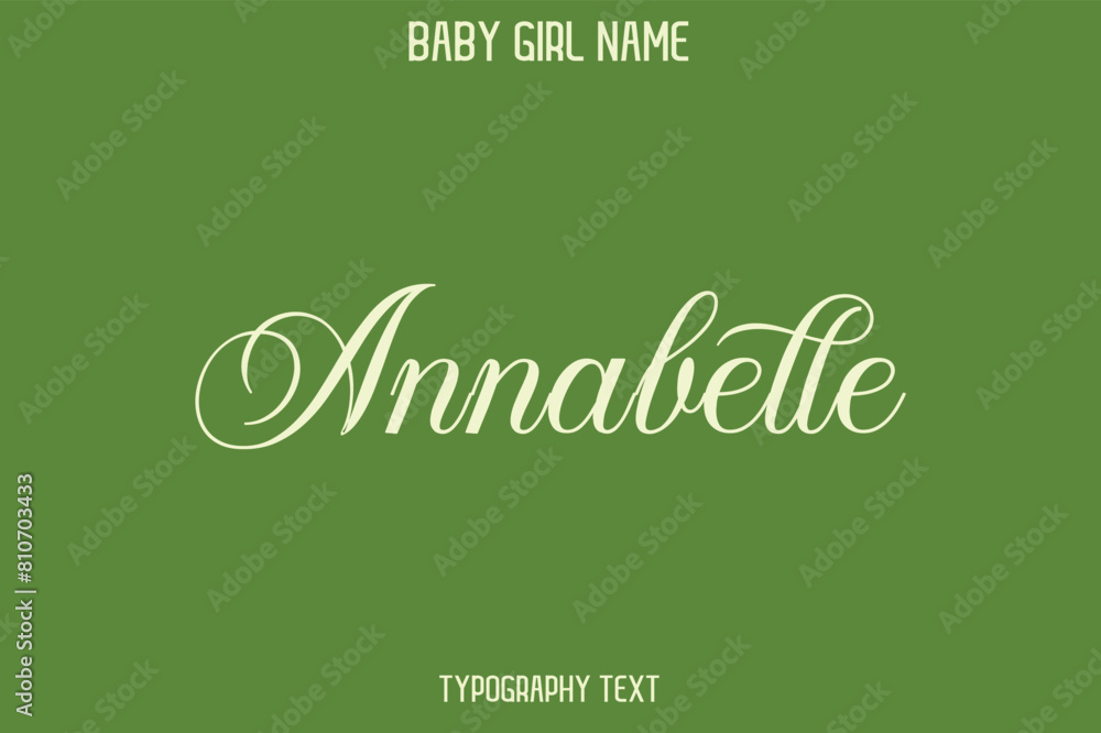 Vetor de Annabelle Baby Girl Name - Handwritten Lettering Modern ...