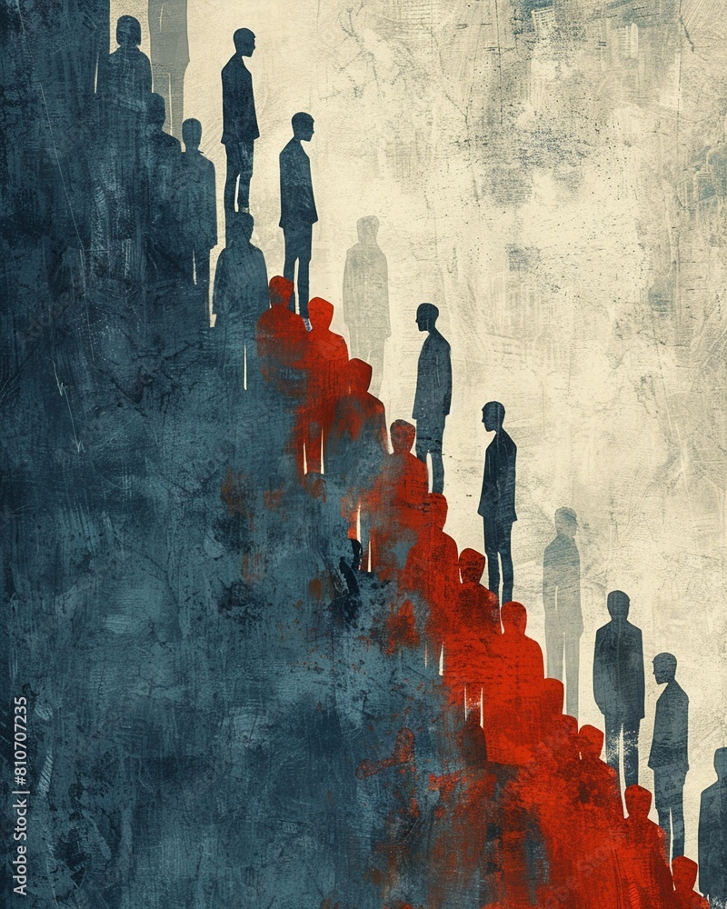 Discrimination and prejudice in the workplace depicted as a wall ...