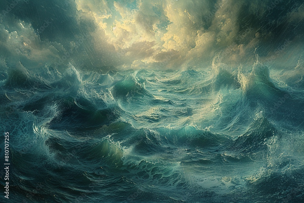 Finding inner peace and happiness depicted as a calm sea after a storm ...