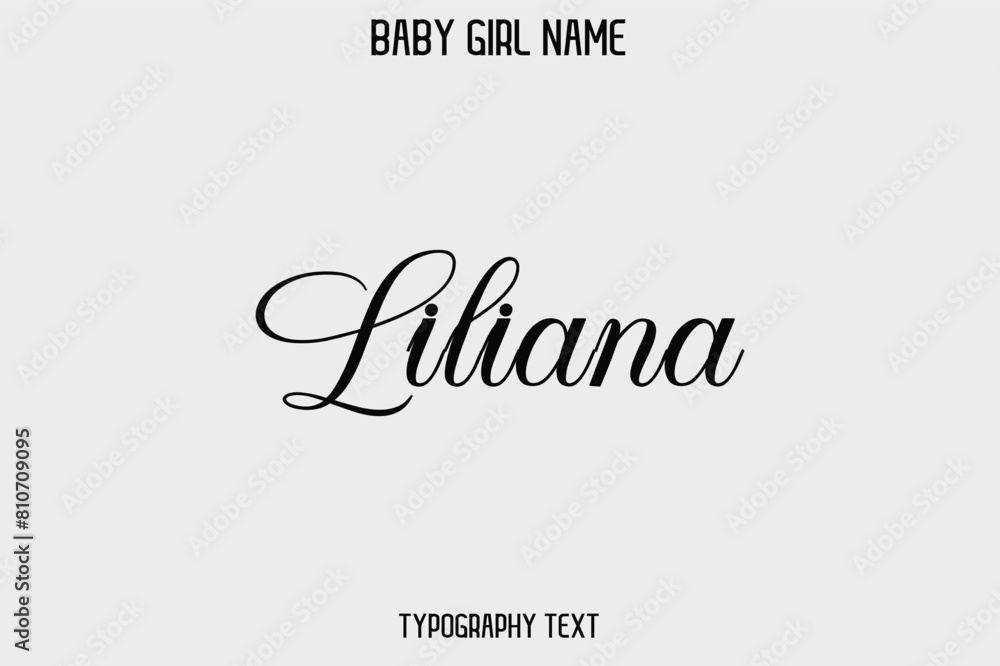Liliana Baby Girl Name - Handwritten Cursive Lettering Modern ...