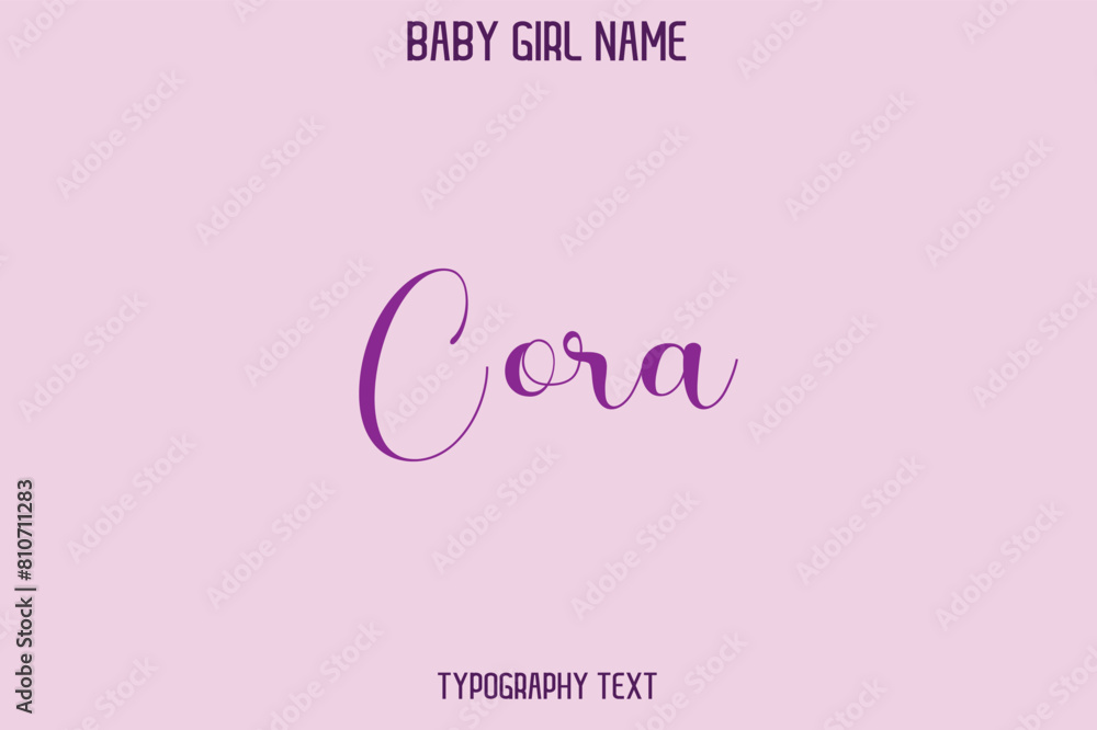 Cora Baby Girl Name - Handwritten Cursive Lettering Modern Typography ...