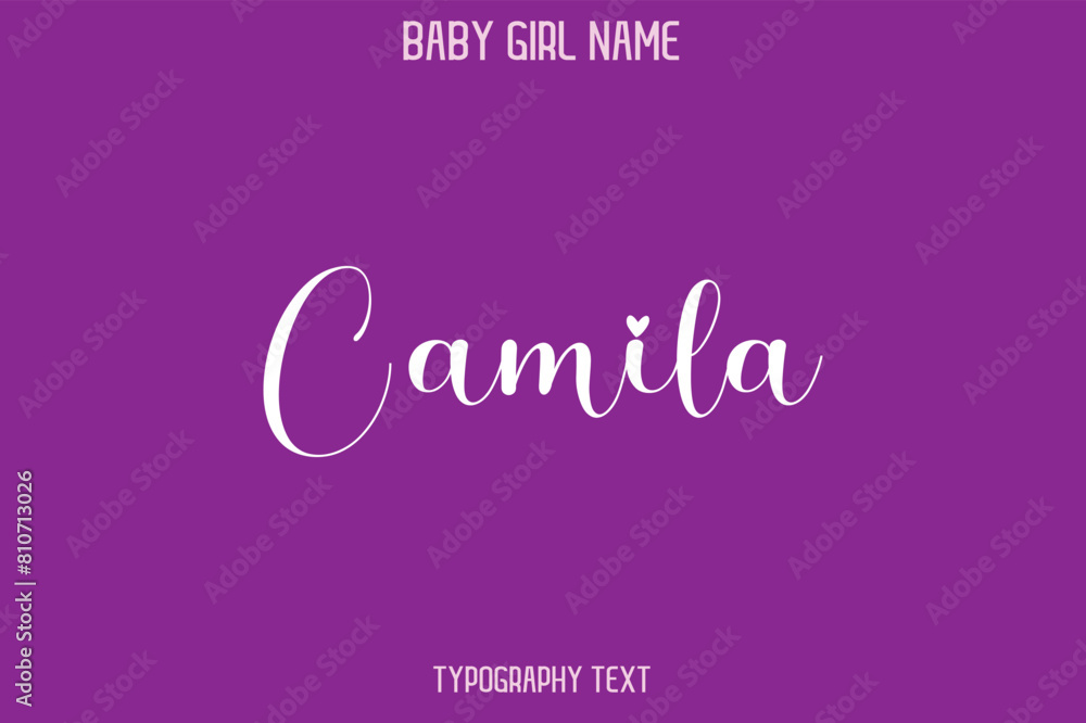 Camila Baby Girl Name - Handwritten Cursive Lettering Modern Text ...