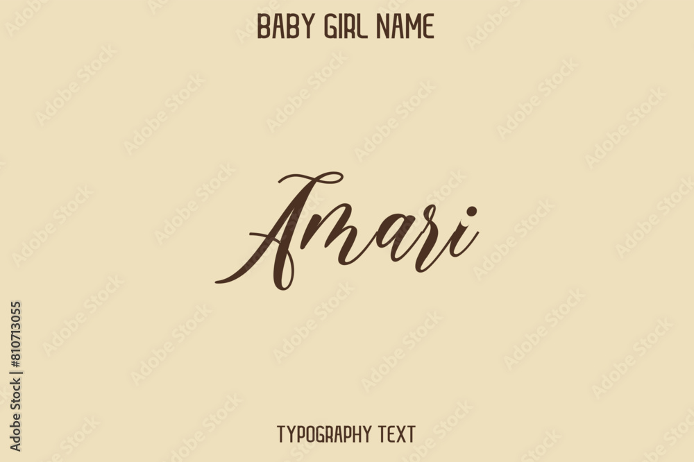 Amari. Baby Girl Name - Handwritten Cursive Lettering Modern Text ...