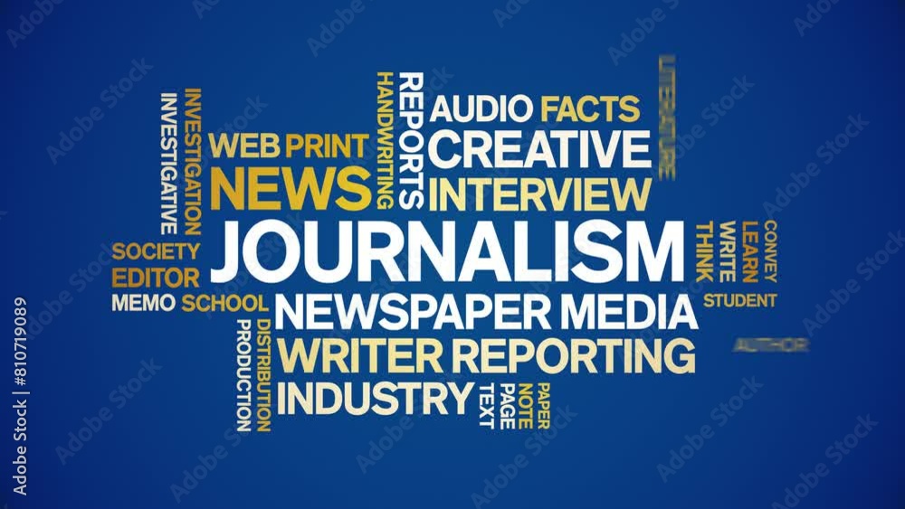 Journalism animated word cloud;text design animation tag kinetic ...