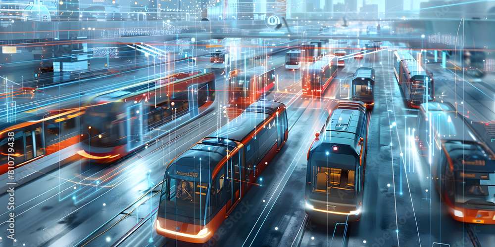 Autonomous Bus. Futuristic Public Transportation. Autonomous Bus Future ...