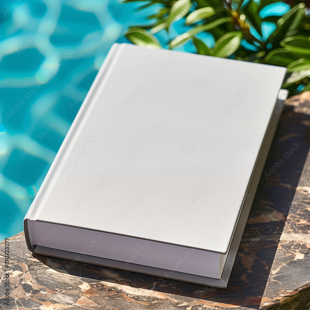 Mockup of a new book with blank white cover in modern neat style on a ...