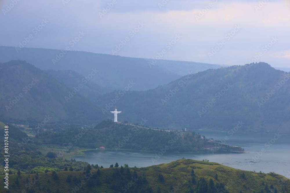 Stunning scenery of volcanic lake Toba - largest and deepest crater ...