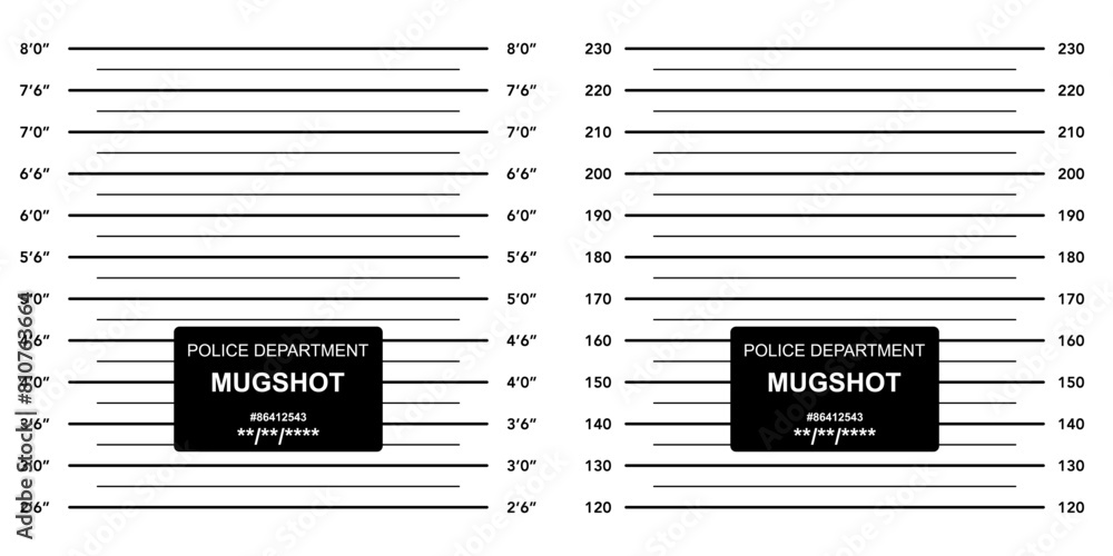 Police lineup mugshot background. Shotup photo for arrest. Police ...