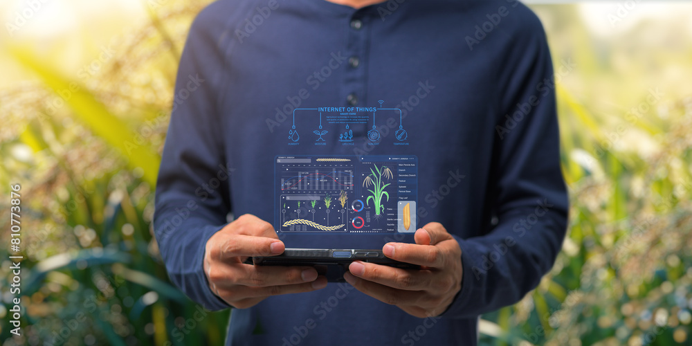 Smart Farm UI hologram system control, maintenance, displaying growth ...