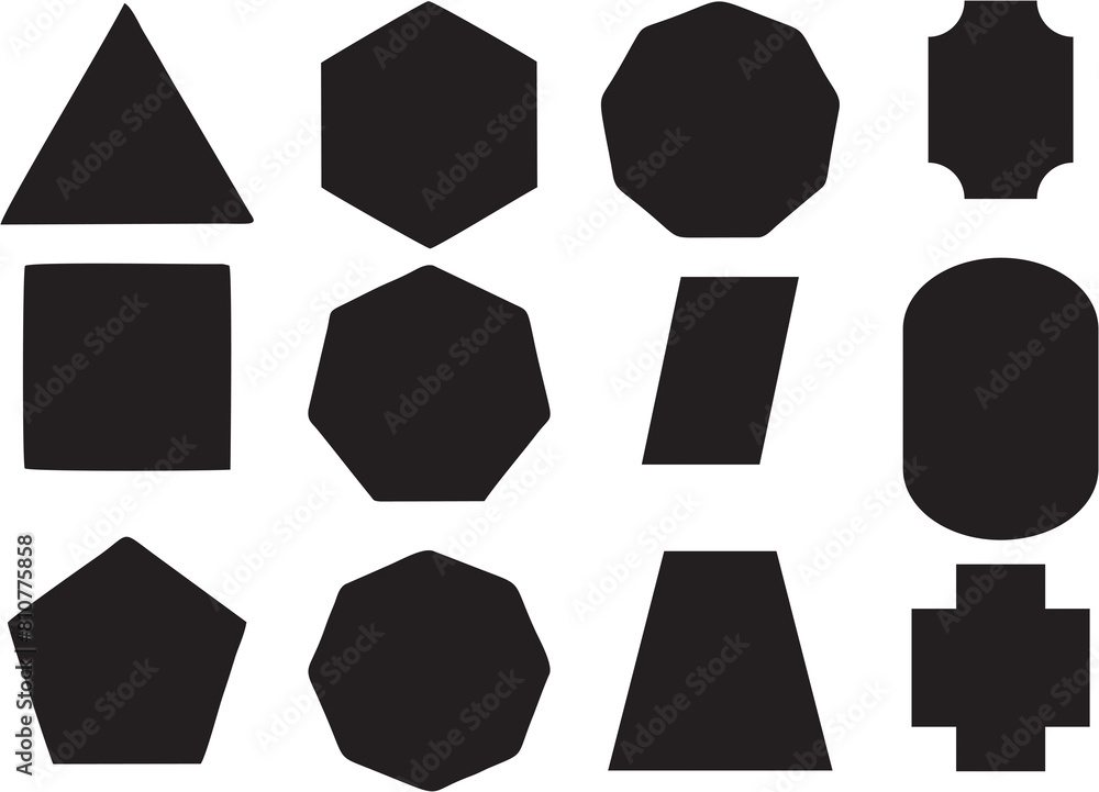 Basic Educational Geometric Shapes. Illustration of basic 2d geometric ...