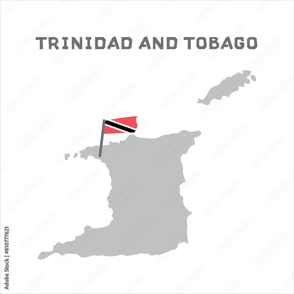 Trinidad and tobago vector map illustration, country map silhouette ...