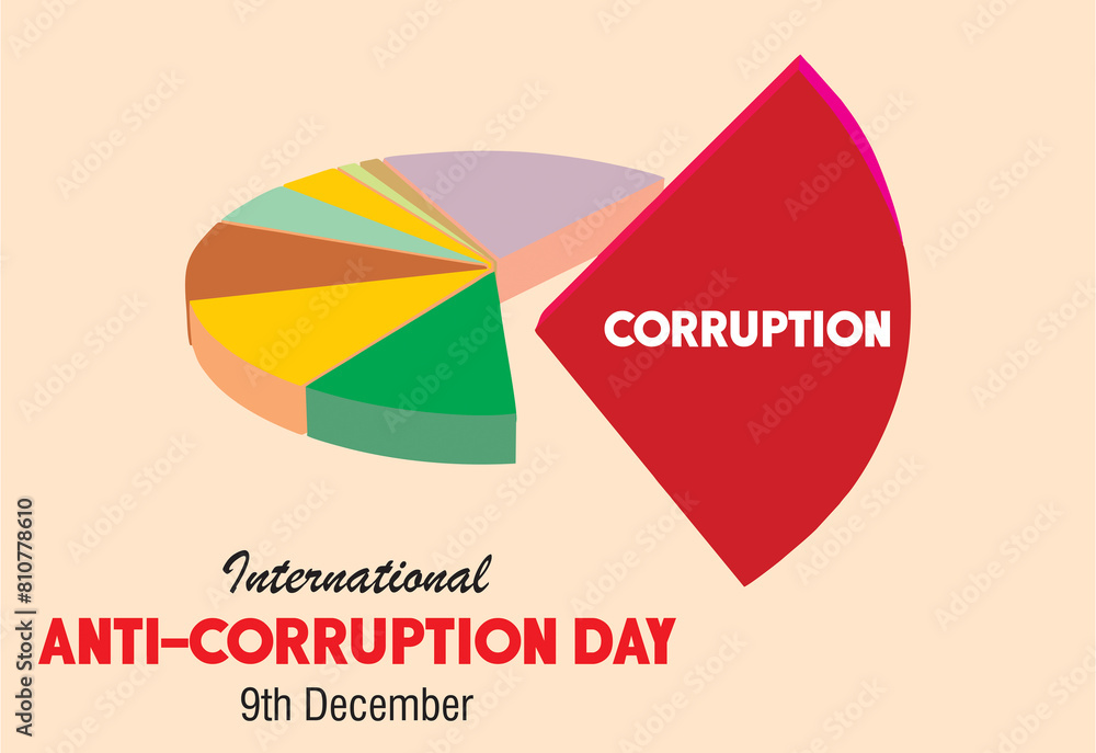 Major share of Economy goes in corruption. Diagram representation in 3d ...