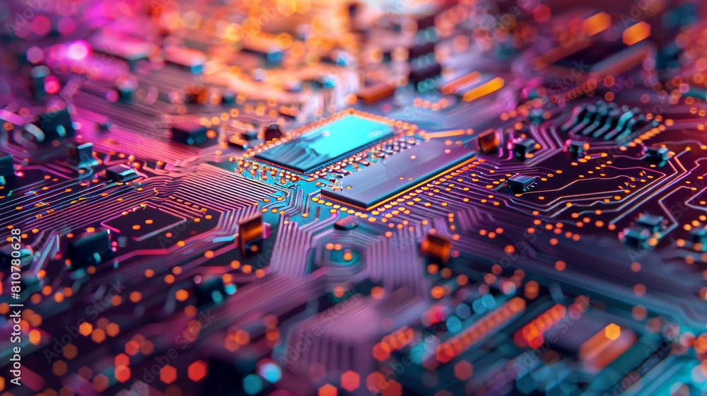 Abstract background with technology circuit board texture. Electronic ...