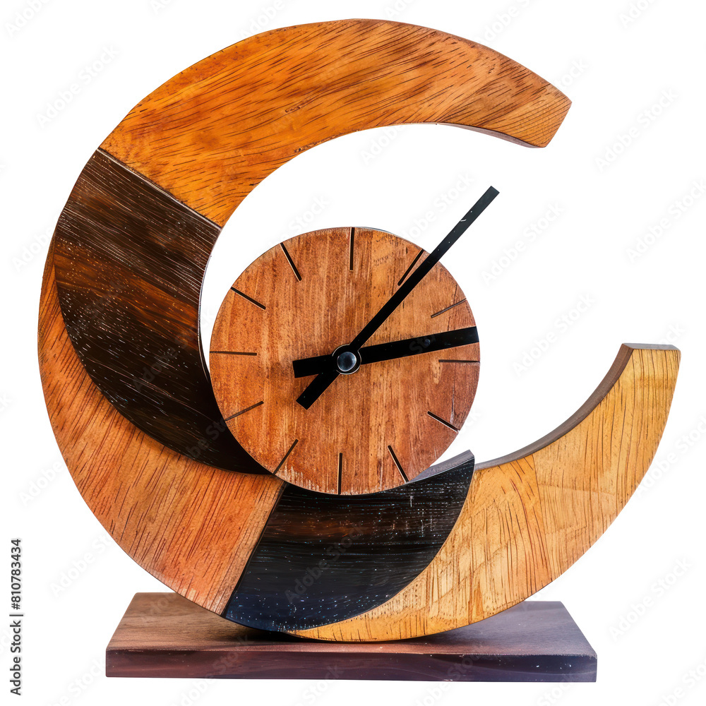 modern Clock side view full length isolate on transparency background ...