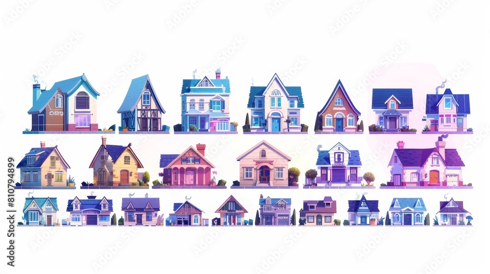 House technology progress cartoon modern illustration. From single ...