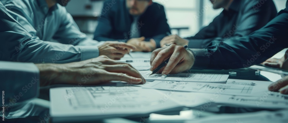 An industrial engineering facility: Close-up of the hands of the ...