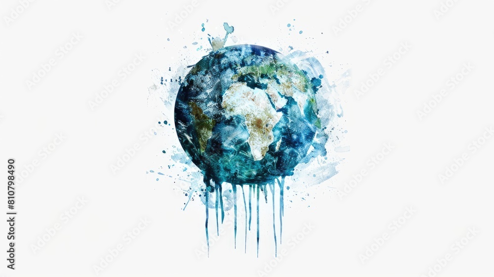 The striking image depicts the concept of water scarcity on Earth set ...