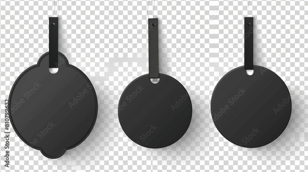 Modern realistic set of blank paper wobblers with clear plastic strip ...