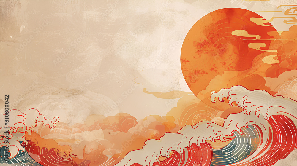 Asian American Heritage Month background. Oriental template design with ...