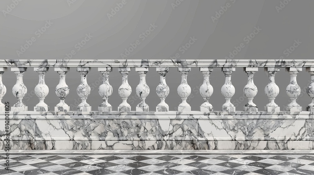 Stone handrail in classic roman style isolated on transparent ...