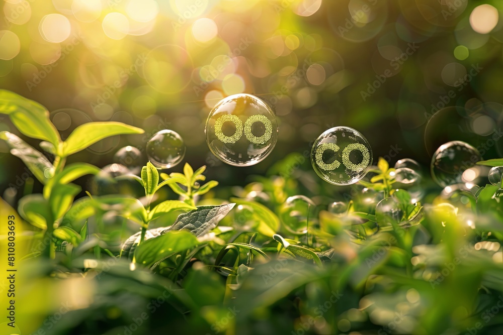 Reduce CO2 emissions to limit climate change and global warming. Text ...