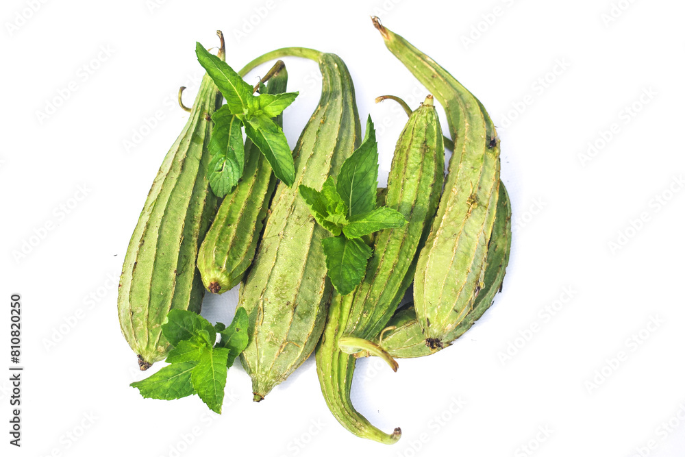 Chinese okra Plant, Luffa, طوری،توری،Luffa acutangula in the garden ...