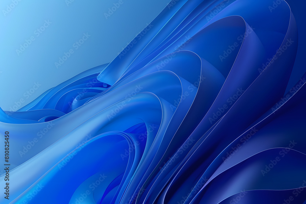 Dark blue tissue develops against blue background. The elegant shape of ...