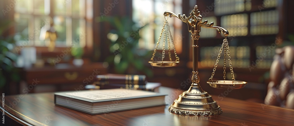 An image of an elegant desk setting with a legal document on ...