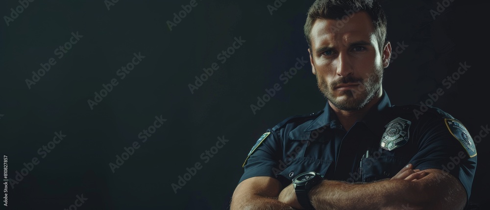 This is a portrait of a professional Caucasian male police officer ...
