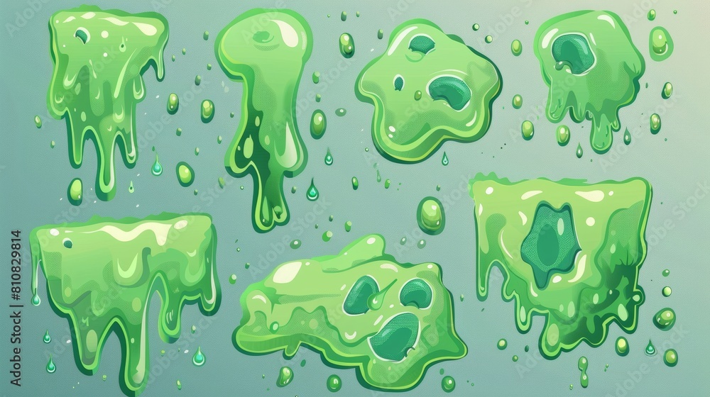 Liquid toxic slime borders square, rectangle, and round shapes with ...