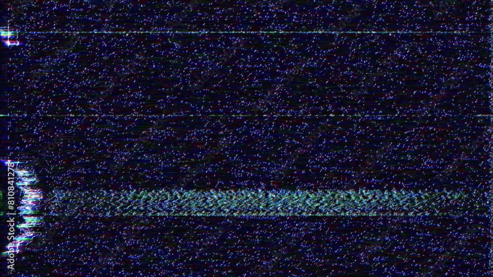 Analog Static Noise texture overlay. TV switch off. Horizontal stripes offset . No signal white ...