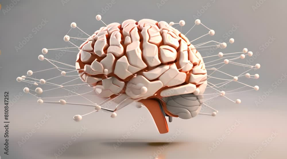 3d mockup of the electrical connections between neurons in the human ...