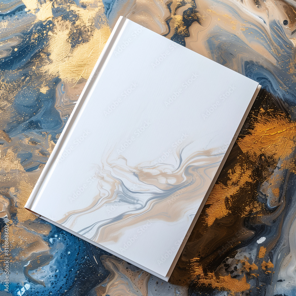 Mockup of a new book with blank white cover in modern neat style on an ...