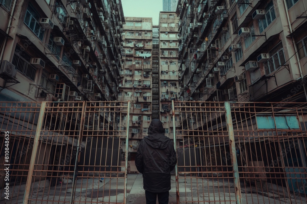 chinese 15 minute cities, concrete jungle, dystopian, massive scale, at ...