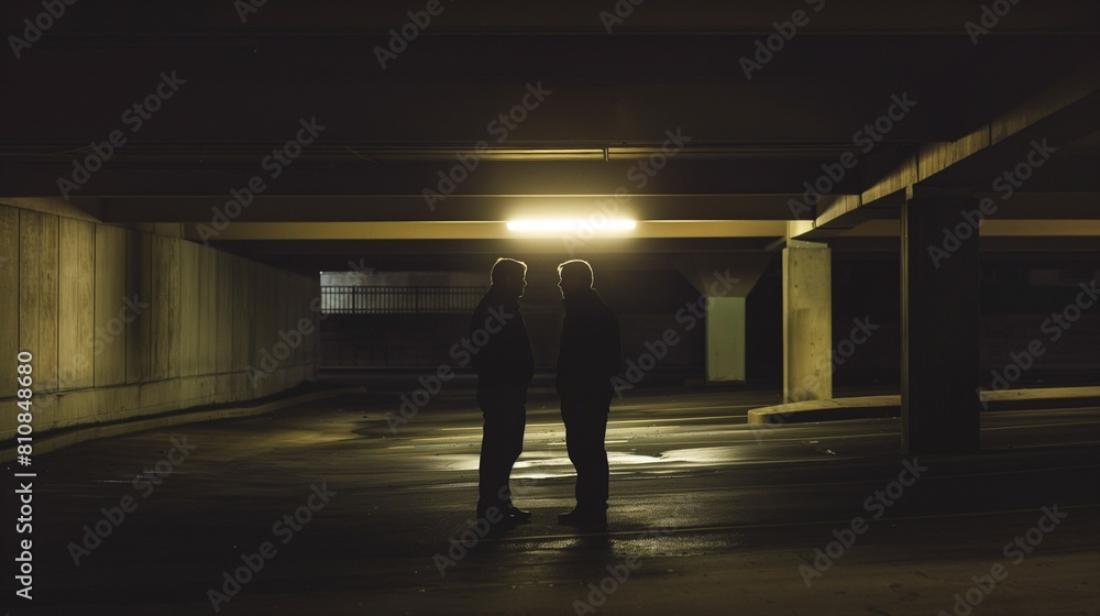 AI generated illustration of two people standing face to face in an ...