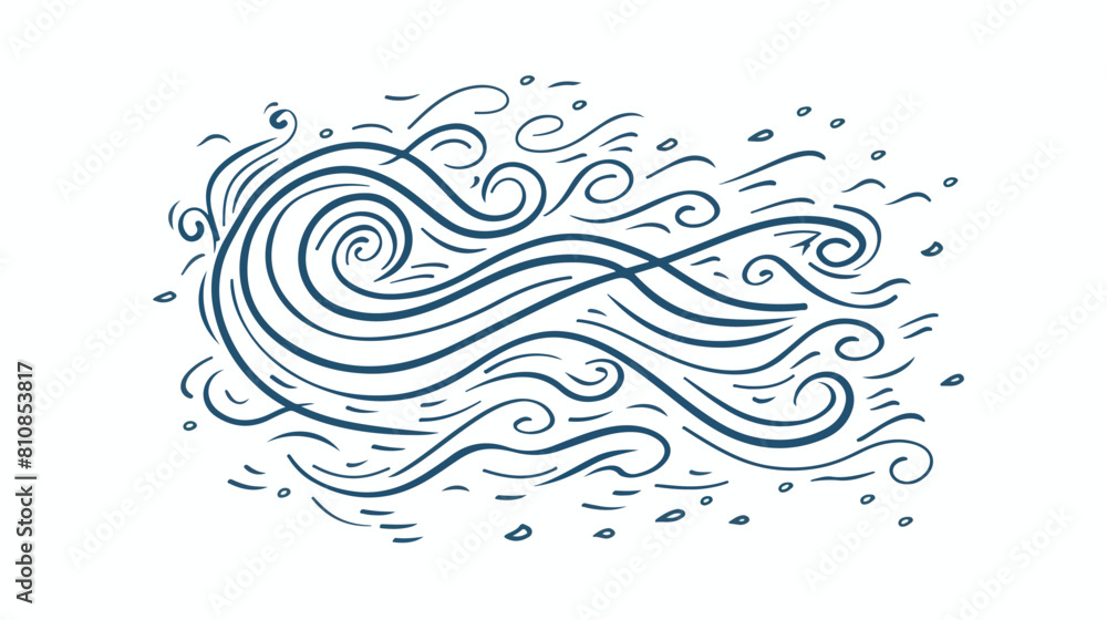 Abstract simple icon of windy weather in line art style Stock Vector ...