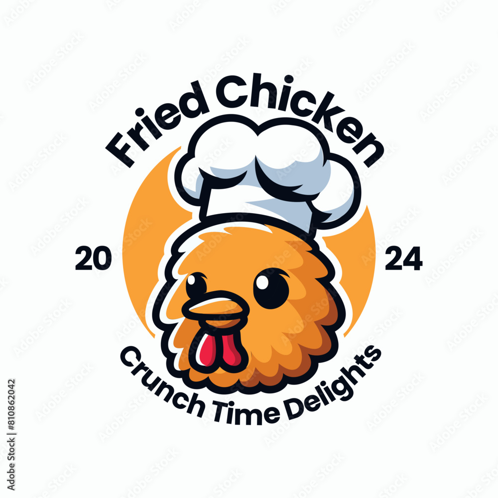 Vector Rooster Fried Chicken Illustration Mascot Logo Design. Suitable ...