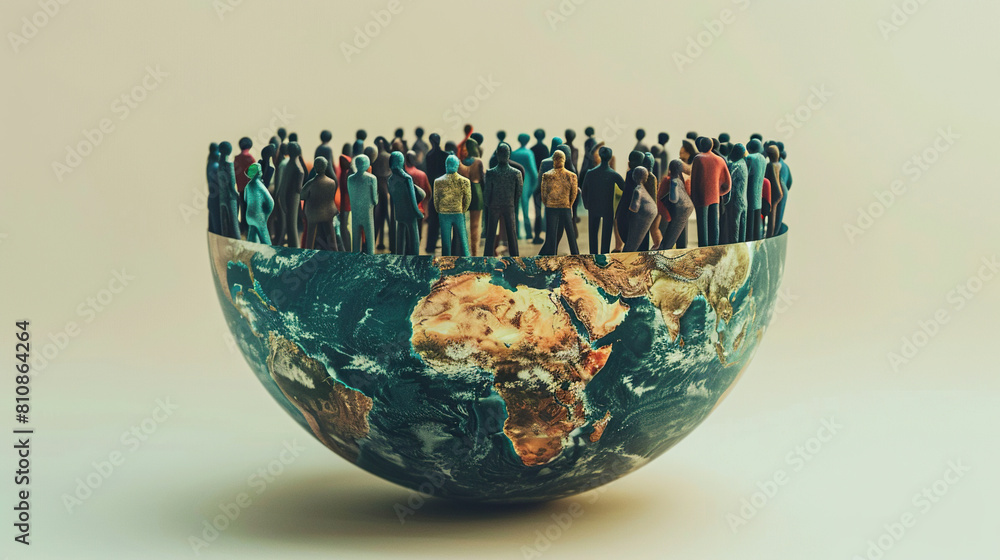 World Population Day Concept, 11July. watercolor rough art off huge ...