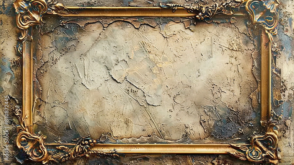 antique style golden bronze frame art design rectangle square frame ...