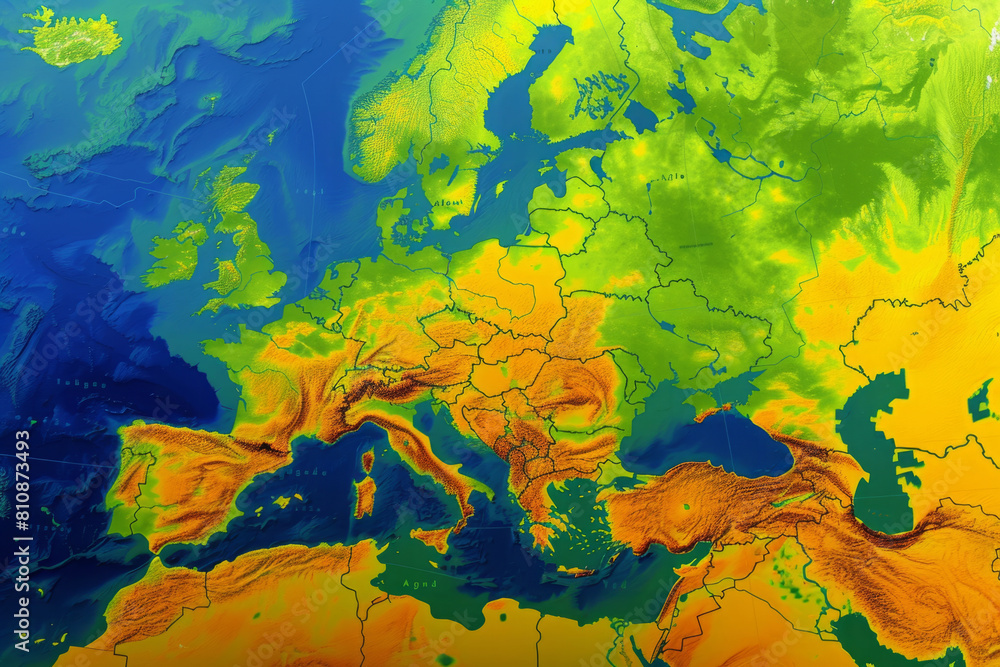 Satellite map illustrates the summer heat on the European continent ...
