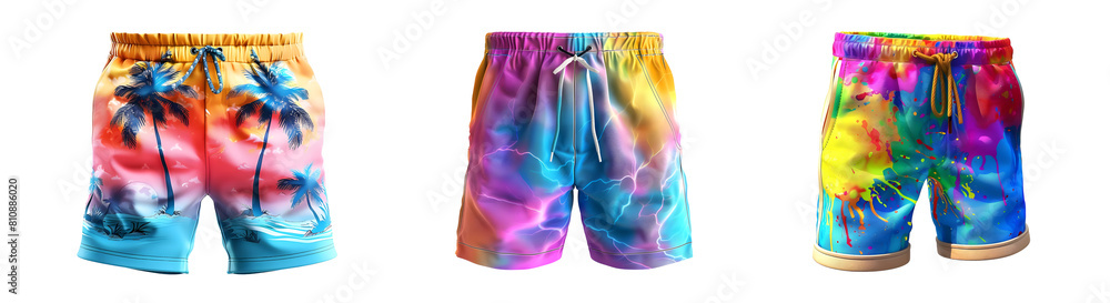 Collection of Colorful sunset nicker short Isolated on transparent ...