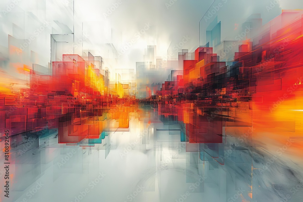 Translate the fusion of abstract art and futuristic technologies into a ...