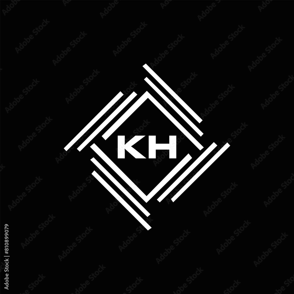 KH logo. K H design. White KH letter. KH, K H letter logo design. Initial letter KH linked ...